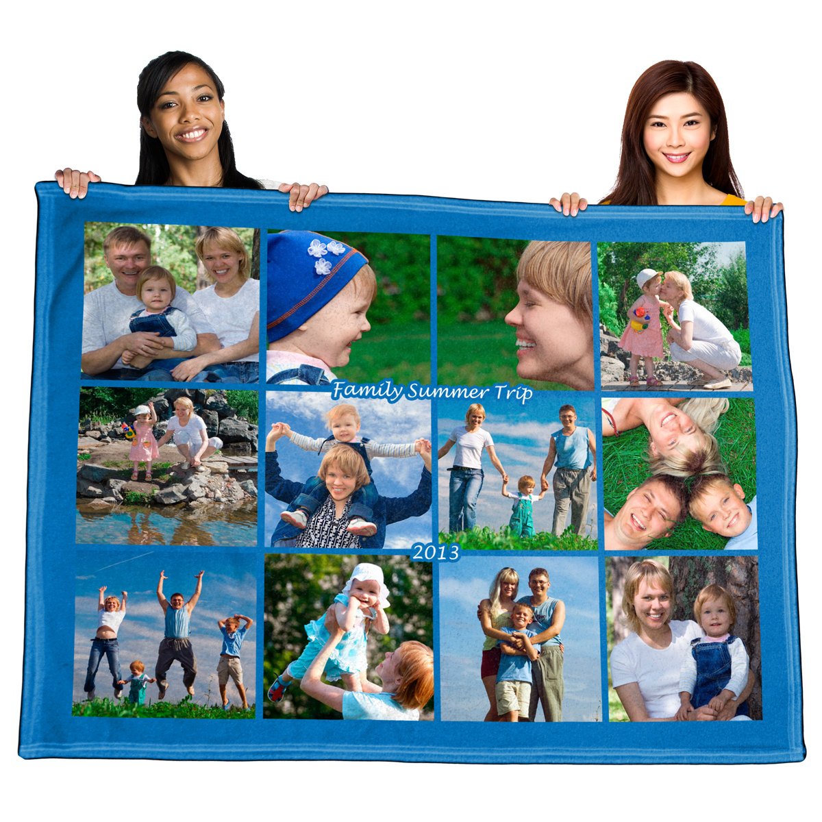 Personalized Polar Fleece Collage Photo Throw Blanket / Tapestry Wall ...